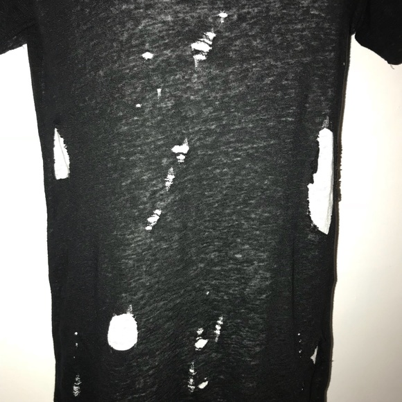 Tops | Whetherly Black And White Ripped T Shirt | Poshmark